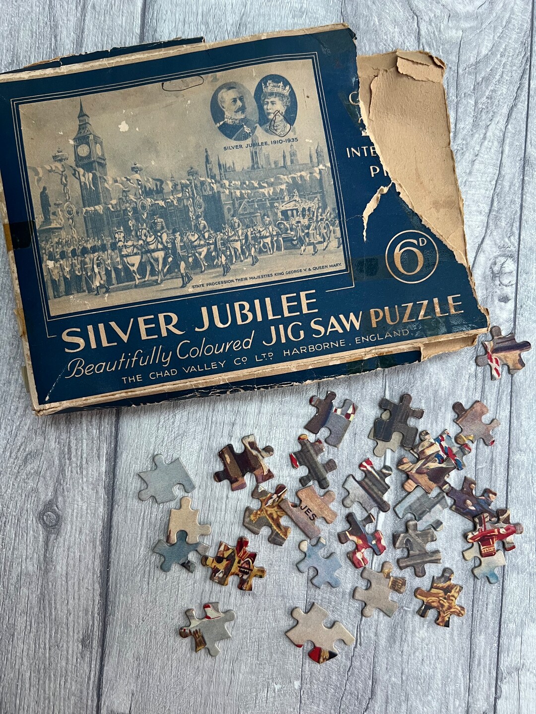 Vintage George V Queen Mary Silver Jubilee Jigsaw Puzzle 1935 ~ Rare ...