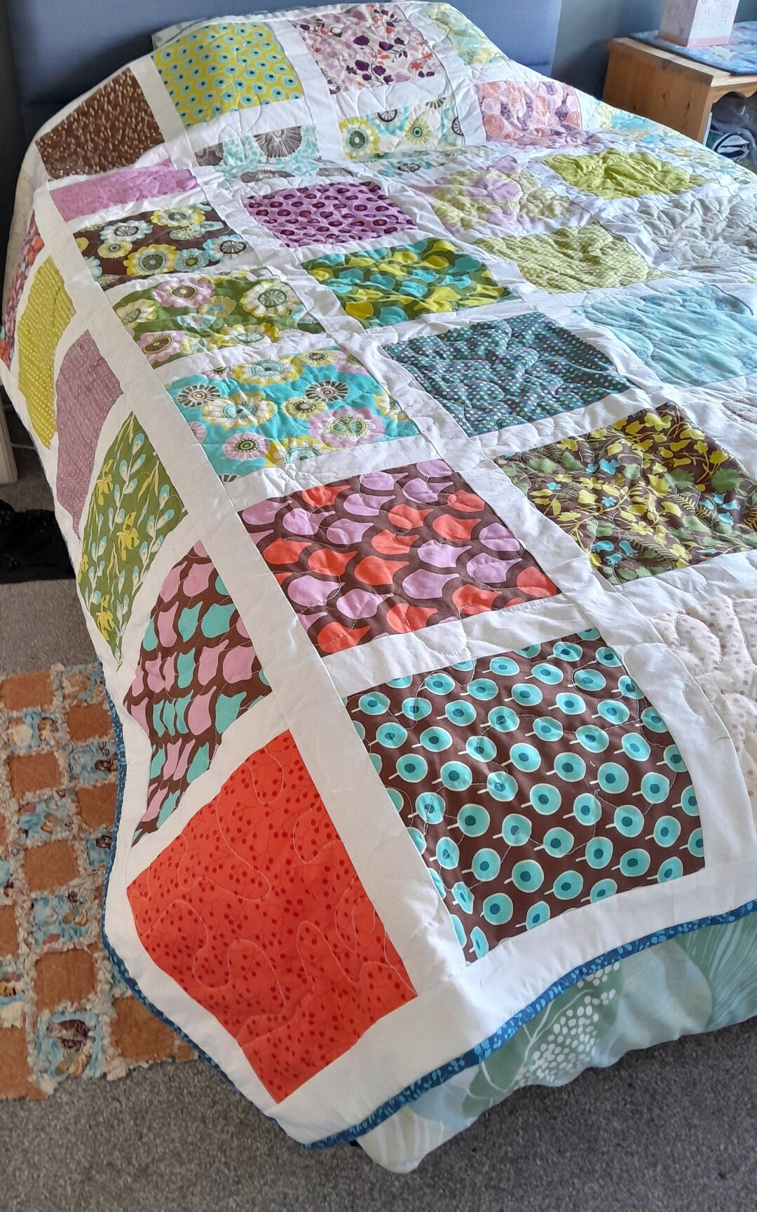 Moda Patchwork Quilt Throw King Size sugar Pop Fabric Design by Liz ...