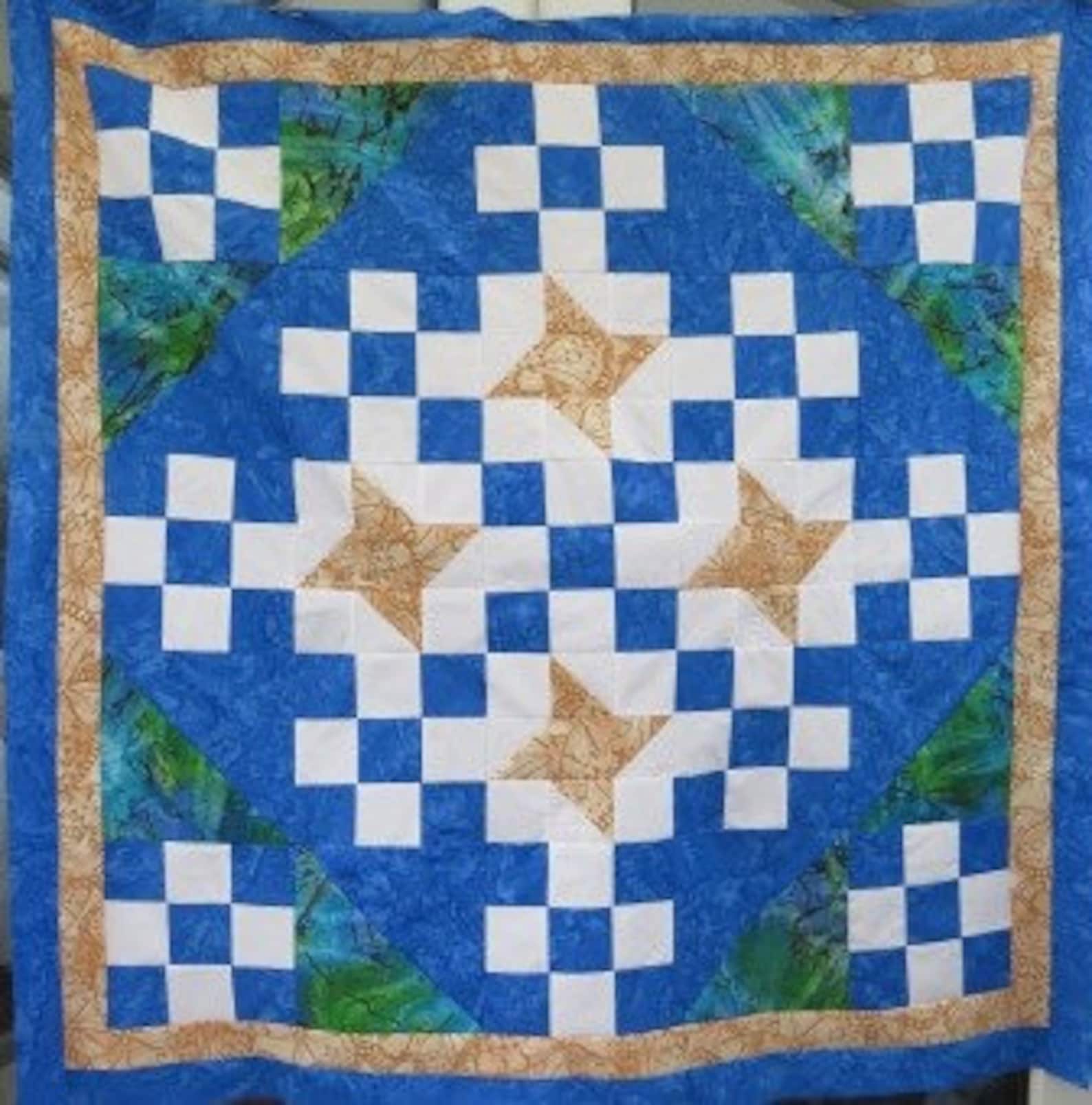 Irish Chain Star Quilt Pattern Digital Easy but Eyecatching | Etsy