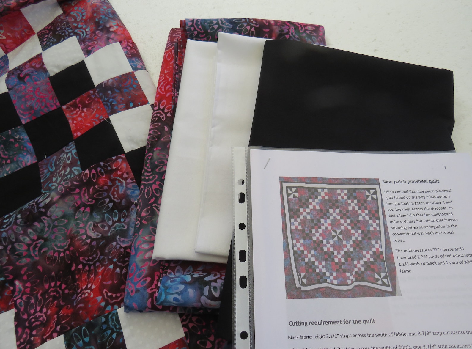 Nine Patch Pinwheel Quilt Kit Choose Red or Blue All the - Etsy