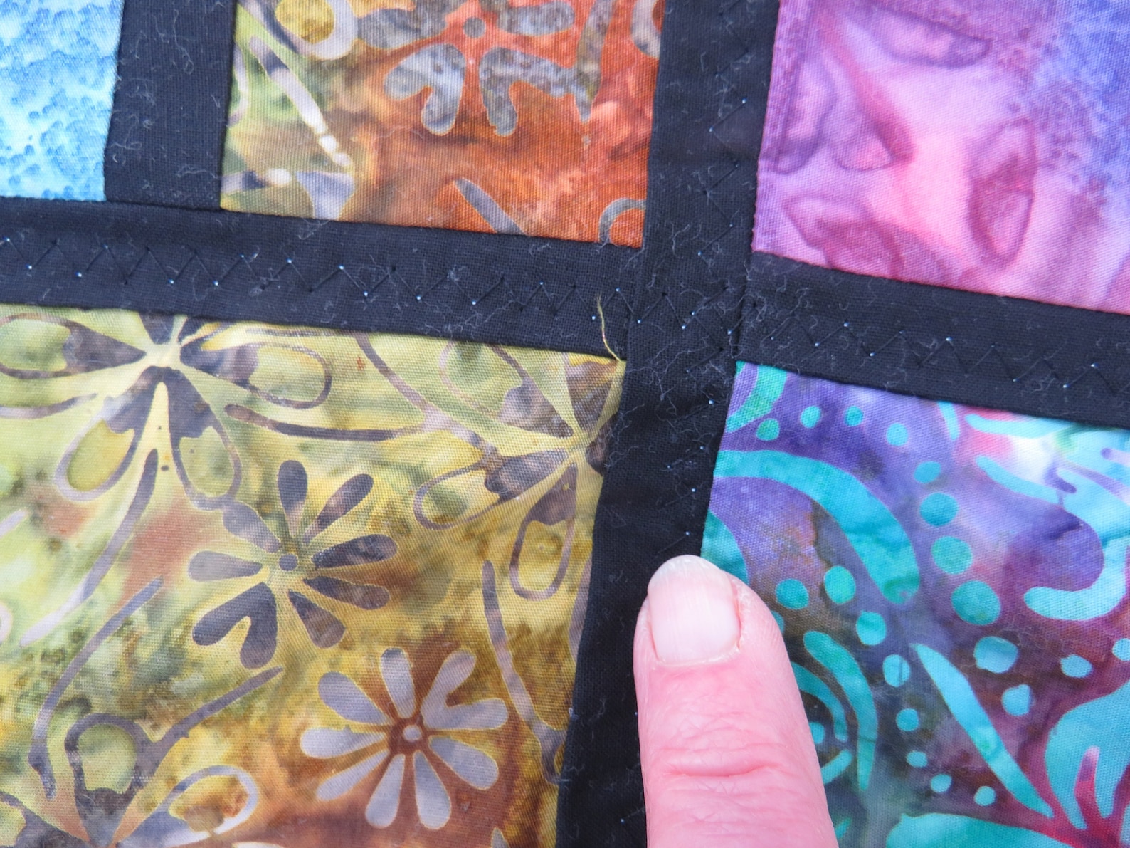 Large Stained Glass Batik Patchwork Quilt Kit 64 by 73 Rectangle Simple ...