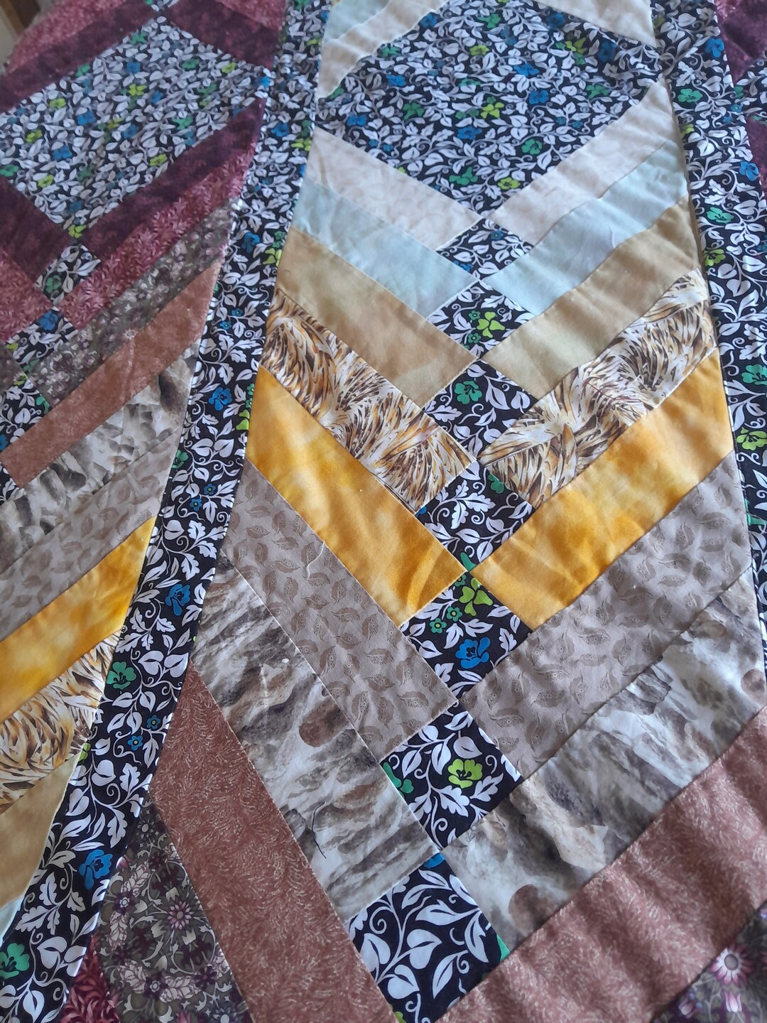 French Braid Patchwork Quilt throw King Size Cotton Rectangle - Etsy