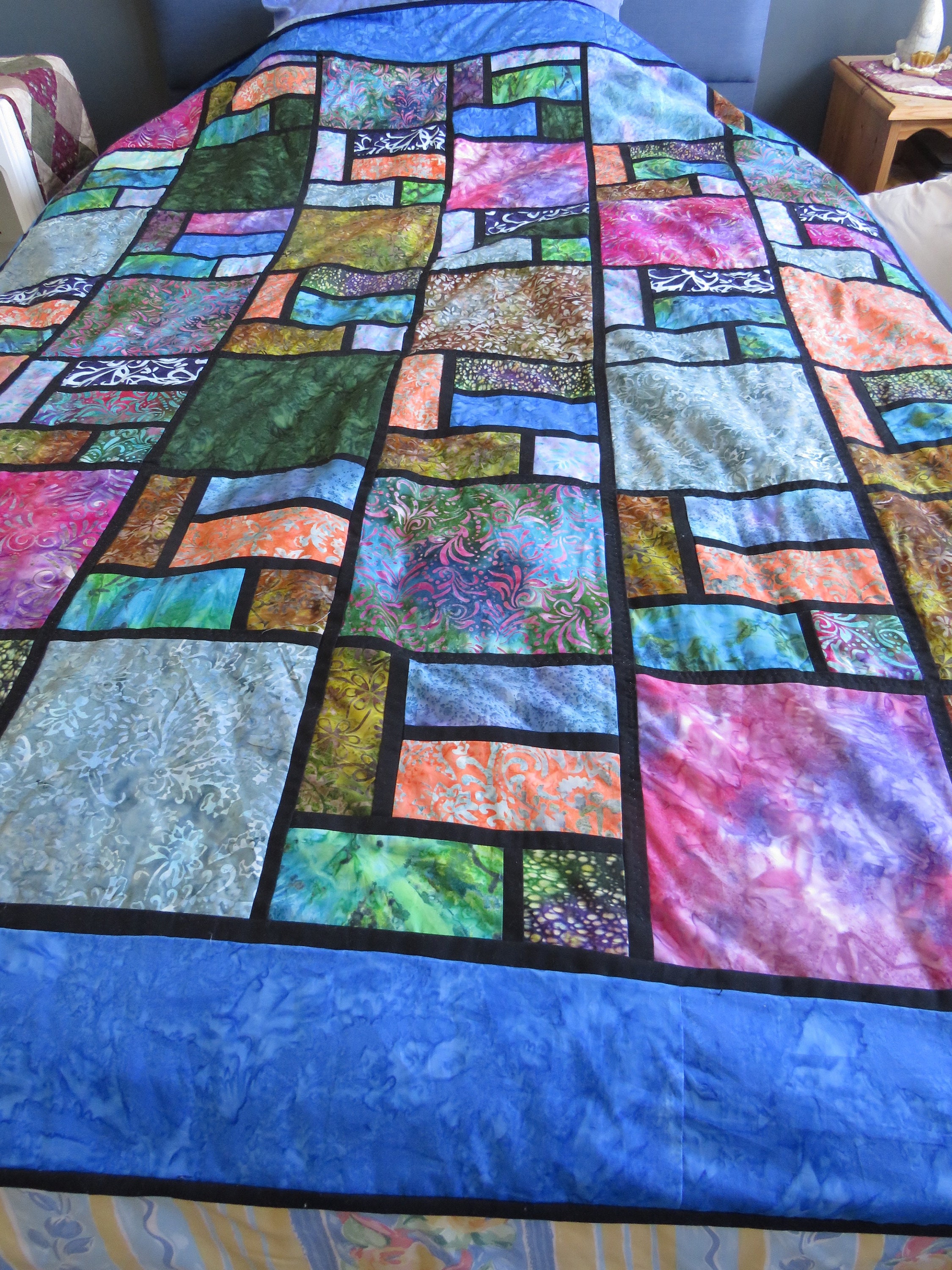 Stained Glass Batik Large Quilt Pattern Digital Easier - Etsy