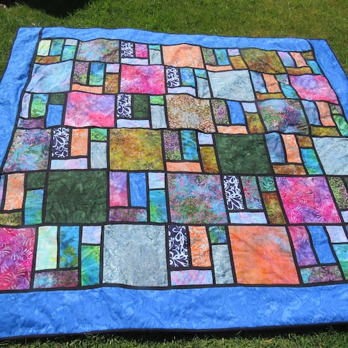Stained Glass/denim Quilt Pattern - Etsy