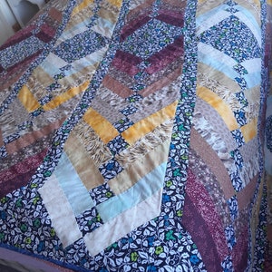 French Braid Patchwork Quilt throw King Size Cotton Rectangle - Etsy