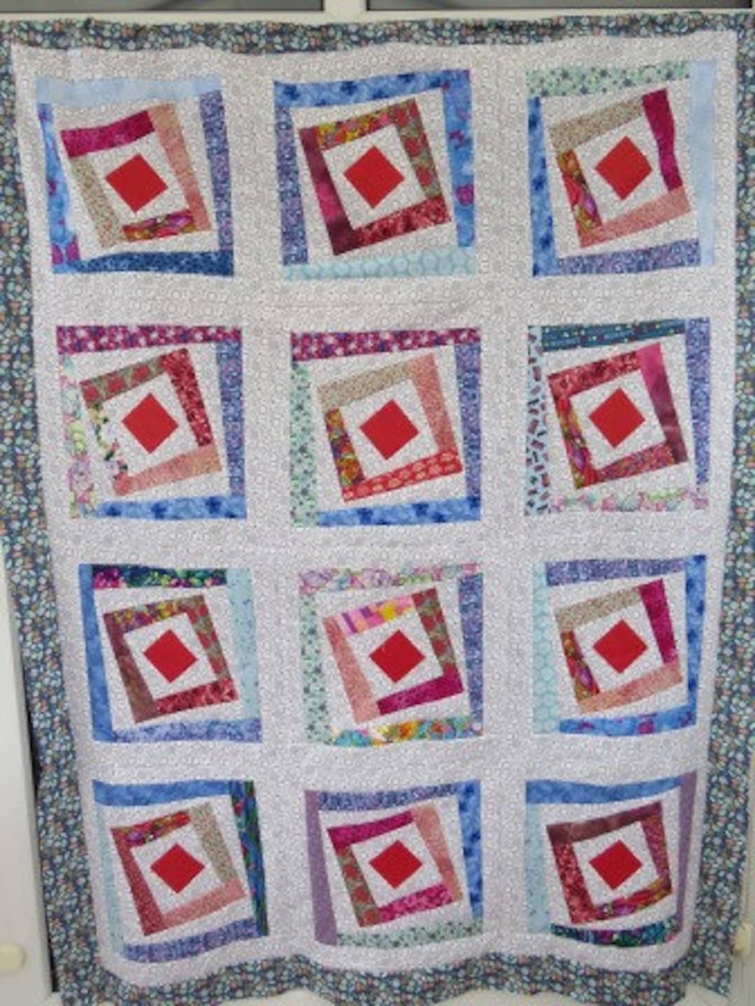Wonky Log Cabin Quilt Pattern Digital - Etsy