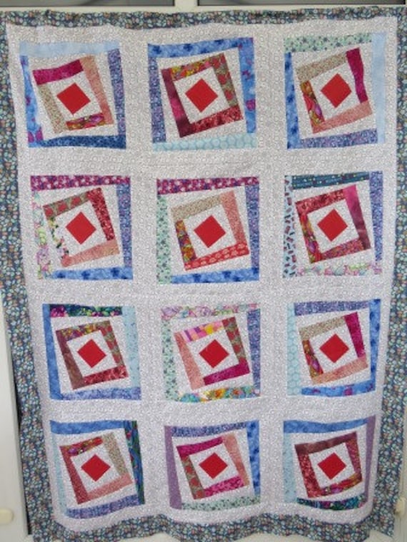 Wonky Log Cabin Quilt Pattern Digital Etsy UK