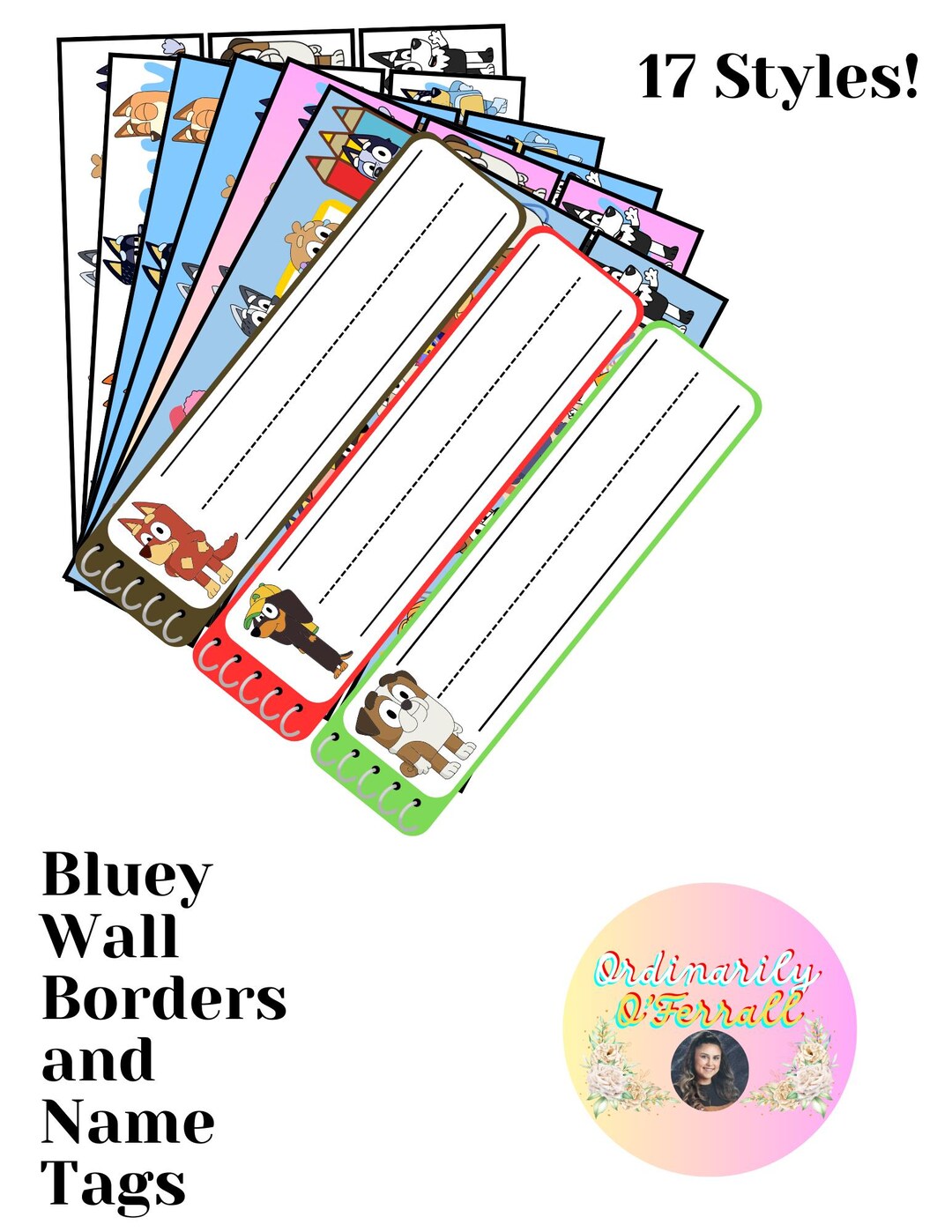 Bluey Wall Borders and Classroom Name Tags - Etsy