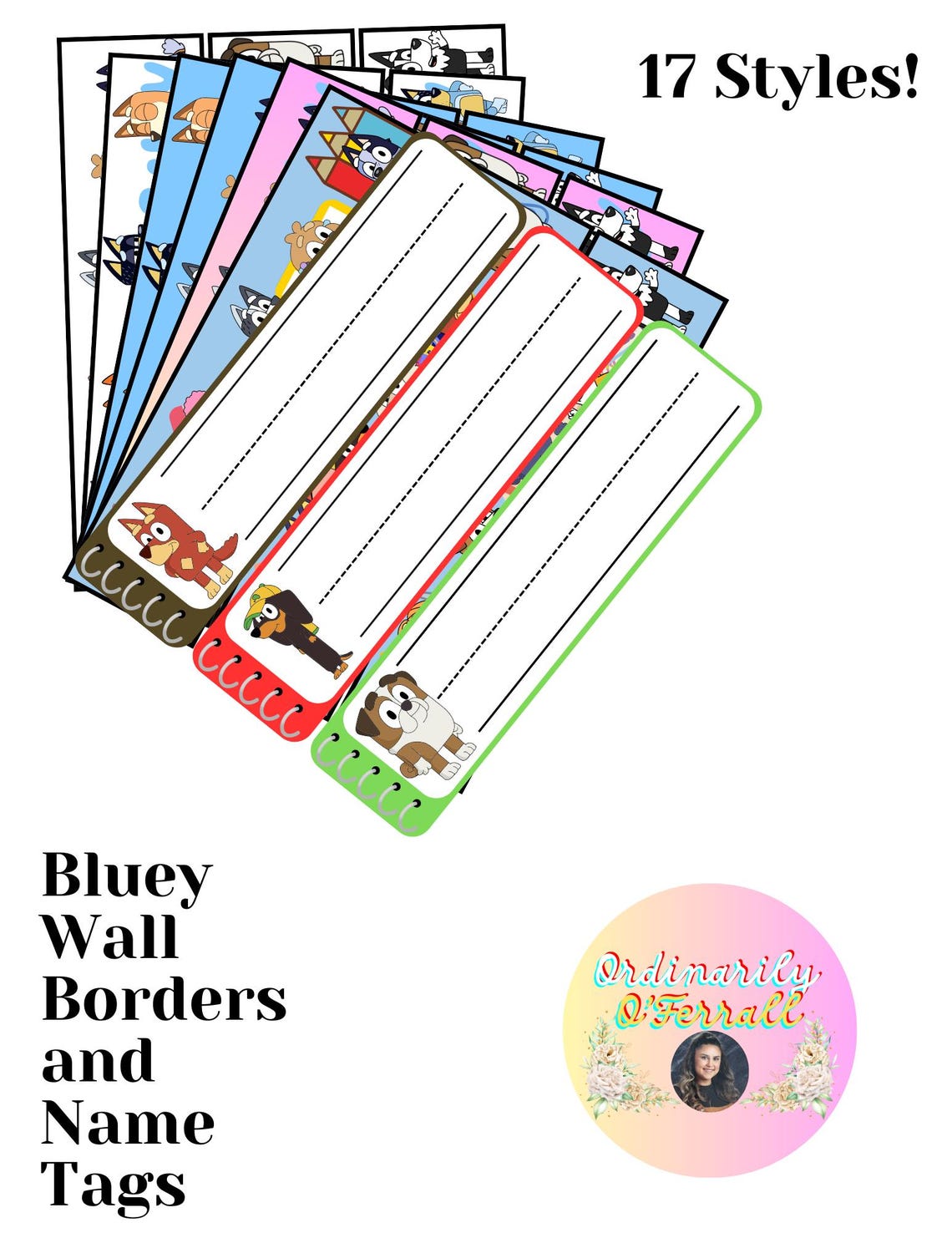 Bluey Wall Borders and Classroom Name Tags - Etsy