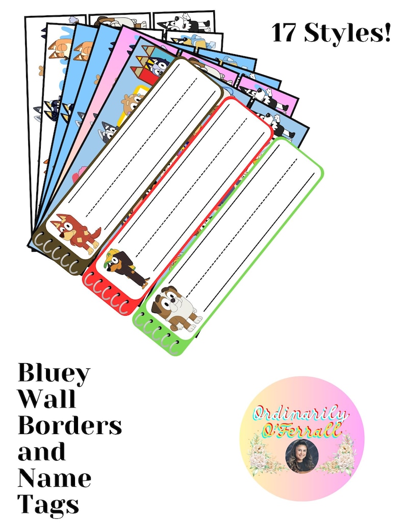 Bluey Wall Borders and Classroom Name Tags - Etsy