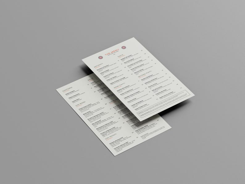 Italian Trattoria Menu Template – Classic Restaurant Menu, Indesign ...