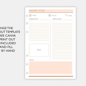 Printable Recipe Book Template | Blank Recipe Page & Cookbook Journal ...