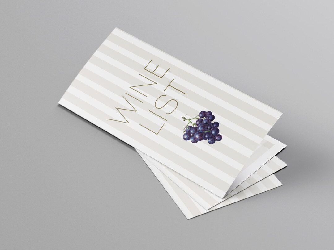 Custom Wine Menu Templates for Bars and Restaurants - Printable ...