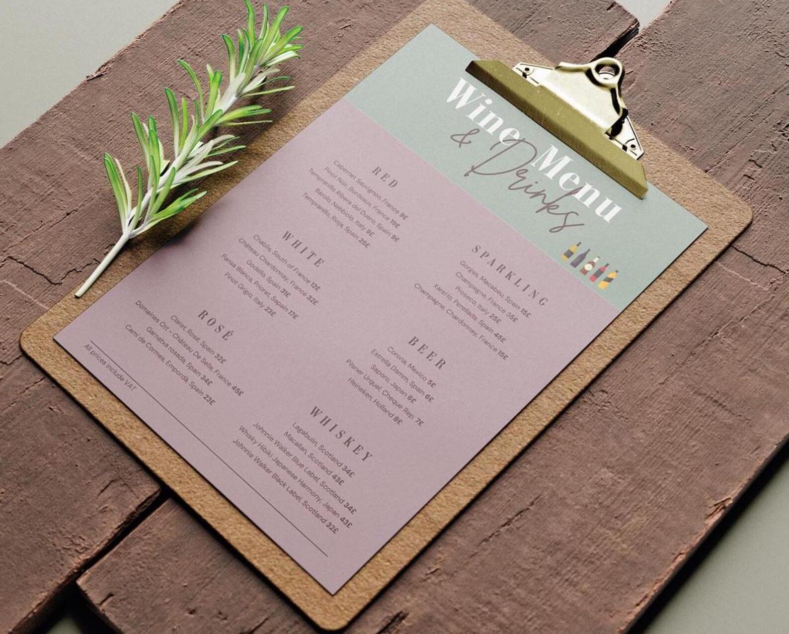 Custom Wine Menu Templates for Bars and Restaurants - Printable ...