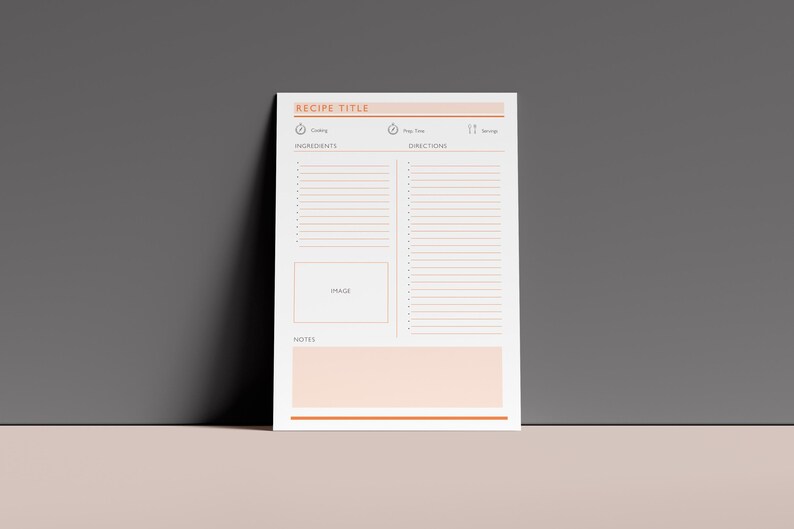 Printable Recipe Book Template, Blank Recipe Page, Cookbook Journal ...