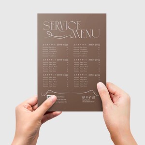 Editable Service Menu Template, Price List Canva Template, Small ...