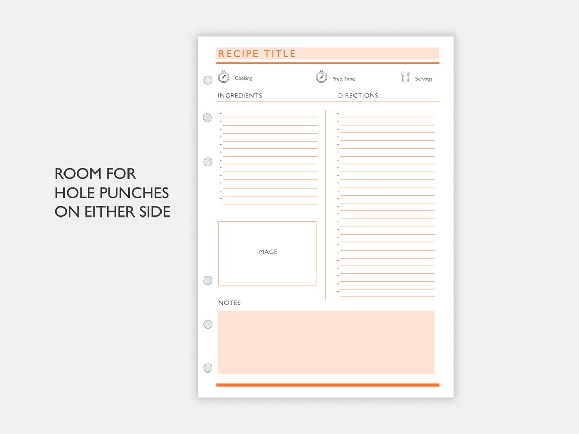Printable Recipe Book Template | Blank Recipe Page & Cookbook Journal ...