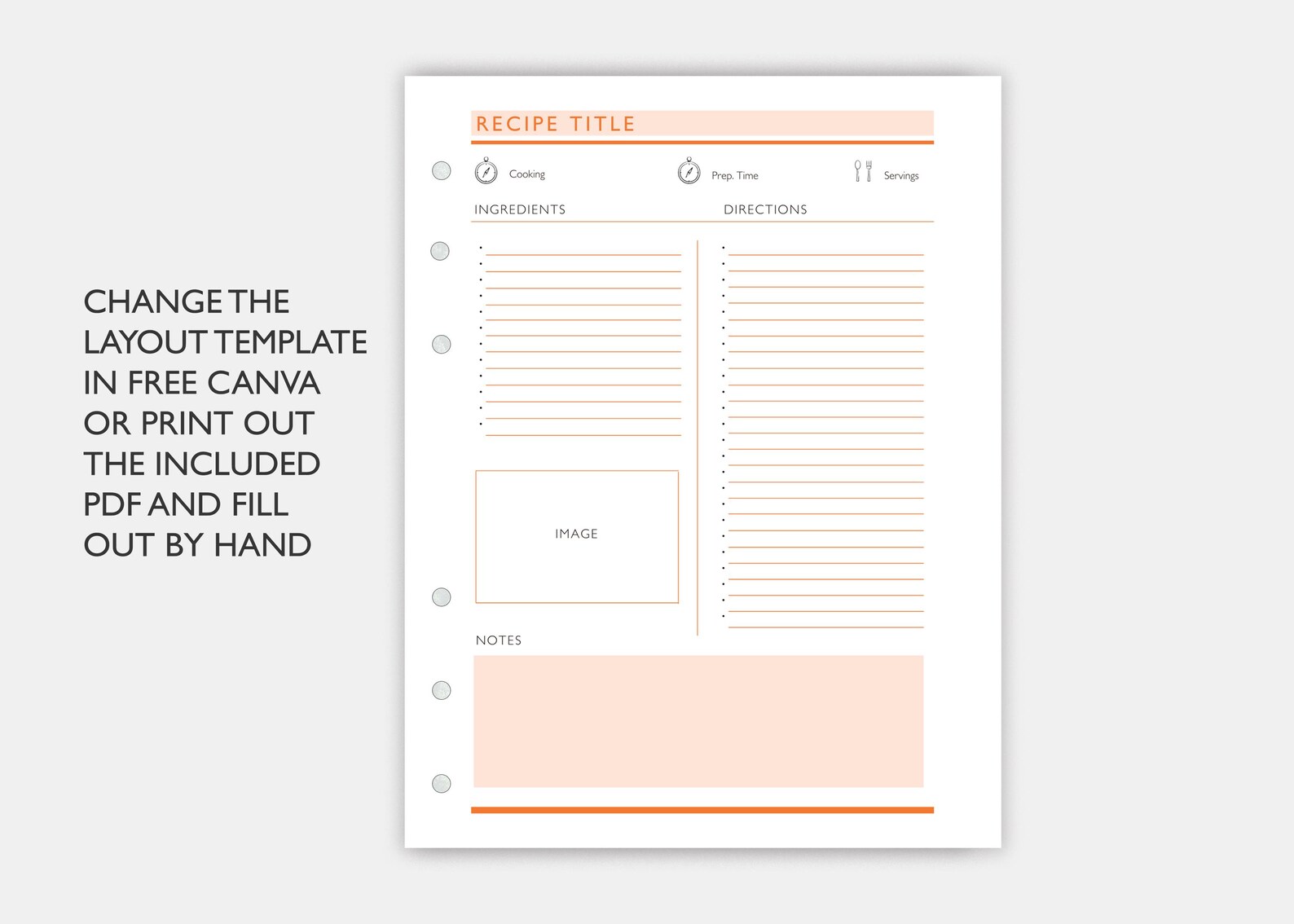 Printable Recipe Book Template, Blank Recipe Page, Cookbook Journal ...