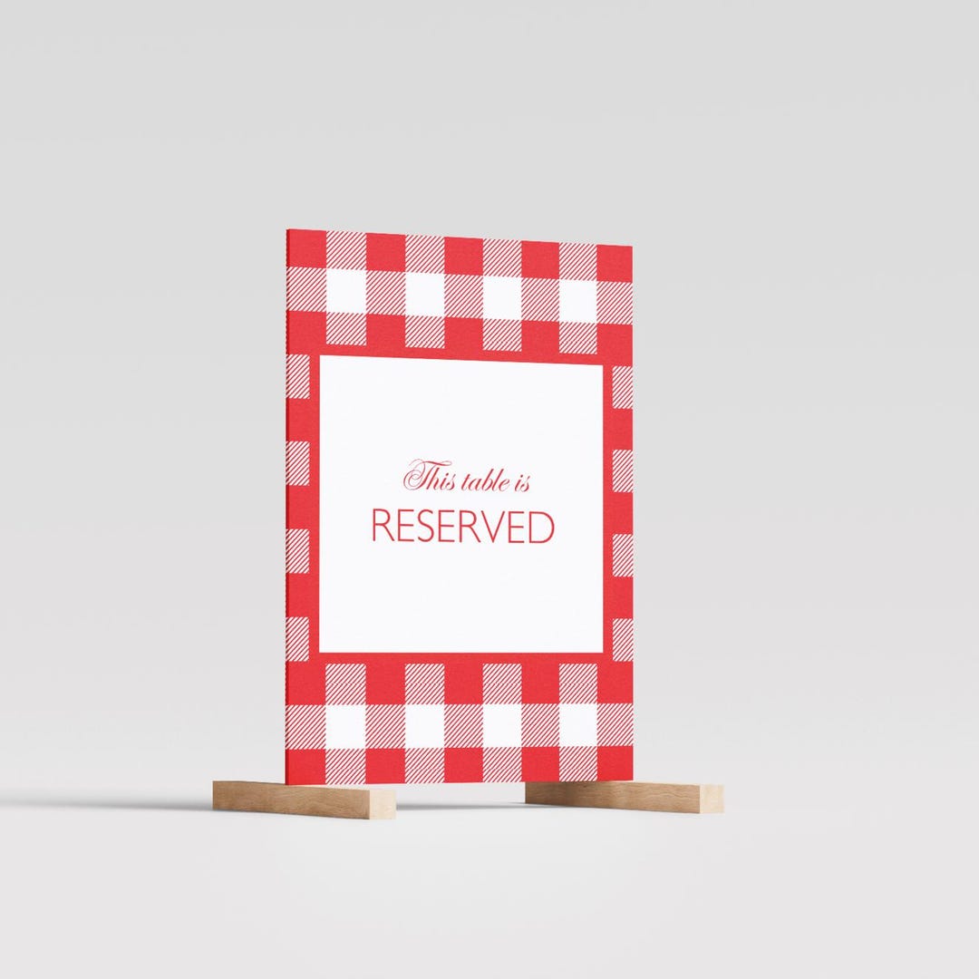 Reserved Table Sign for Restaurant, Bar or Cafe, Bilingual English ...