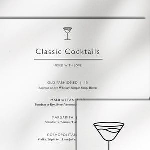 Editable Cocktail Menu for Bars & Restaurants - 4x6 Printable Drink ...