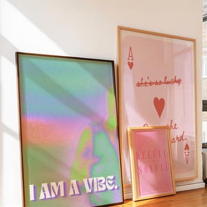 I'm a VIBE Colorful Affirmation Quote Poster | Retro & Trendy Dopamine ...