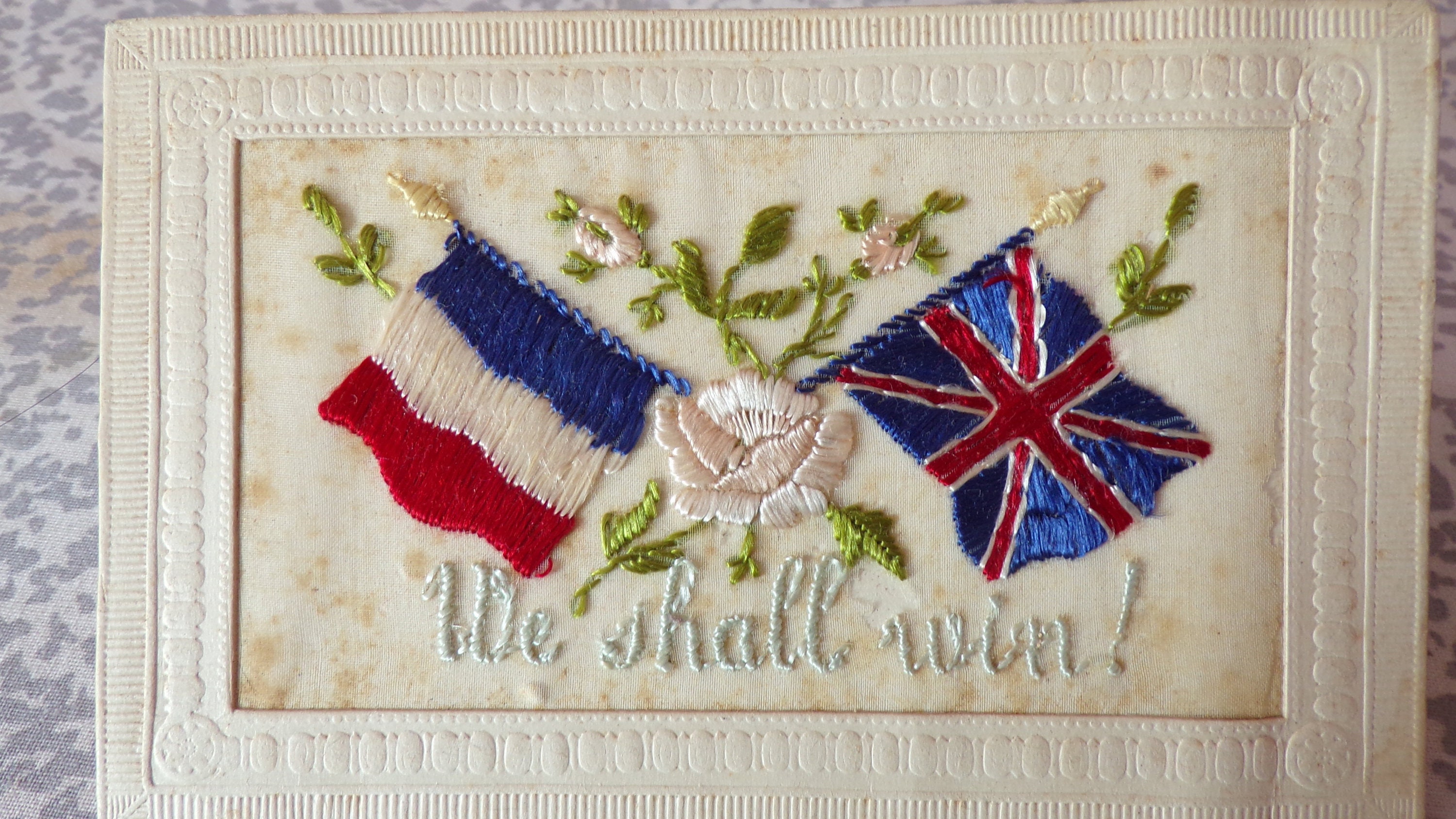 Vintage WW1 Embroidered Card - Etsy