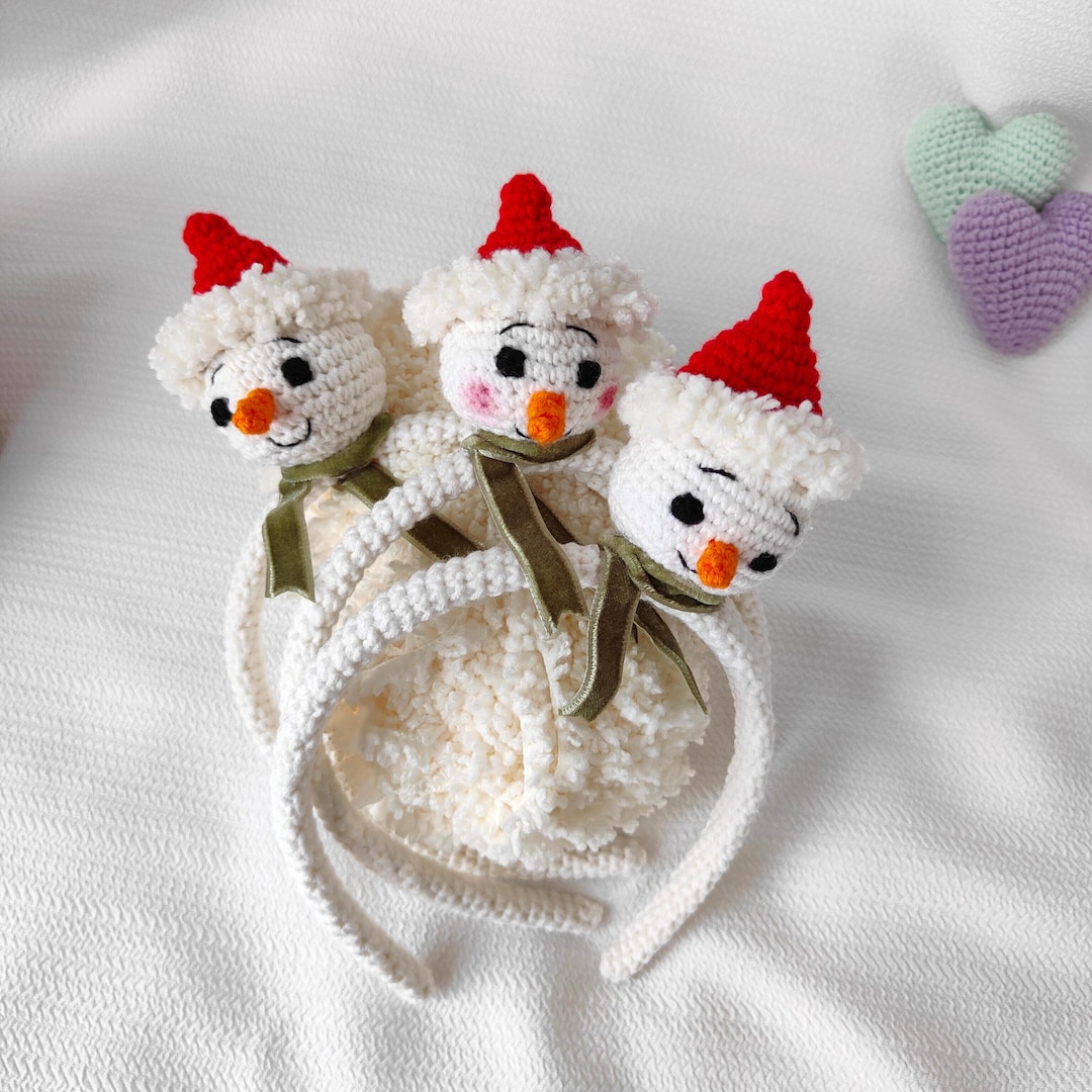 Crochet Snowman Headband: Festive Holiday Hair Accessory - Etsy