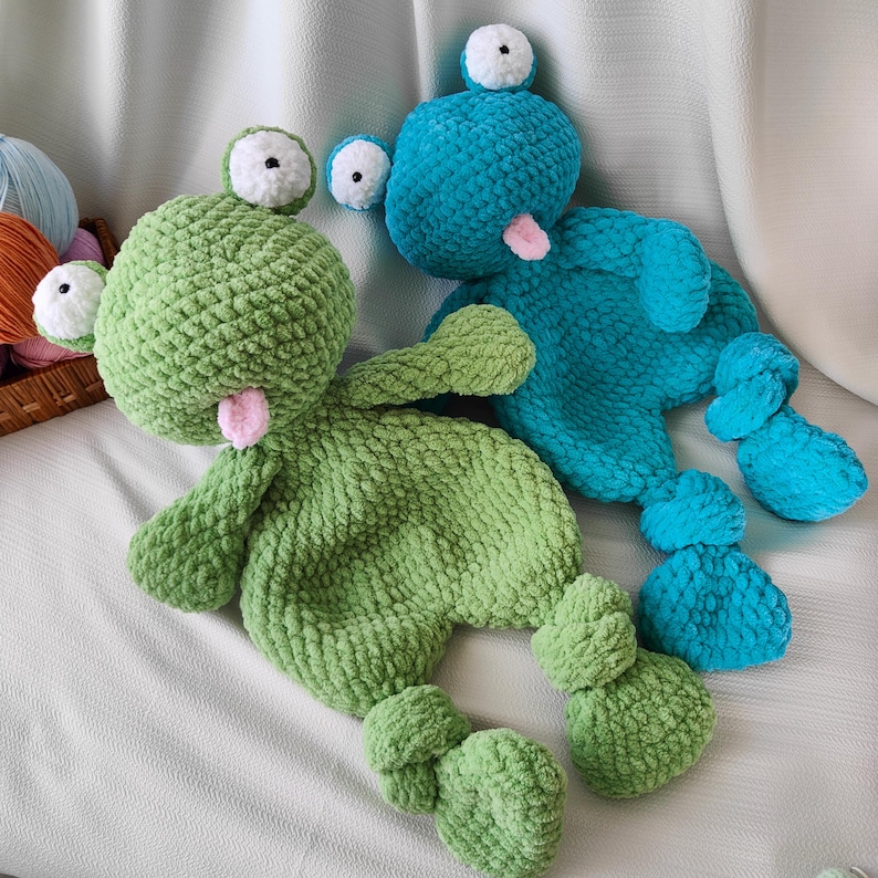 Crochet Velvet Frog Lovey, Extra Large Baby Snuggler, Personalized ...
