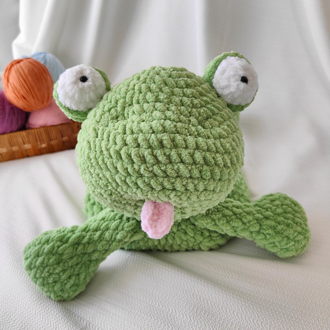 Crochet Velvet Frog Lovey, Extra Large Baby Snuggler, Personalized ...