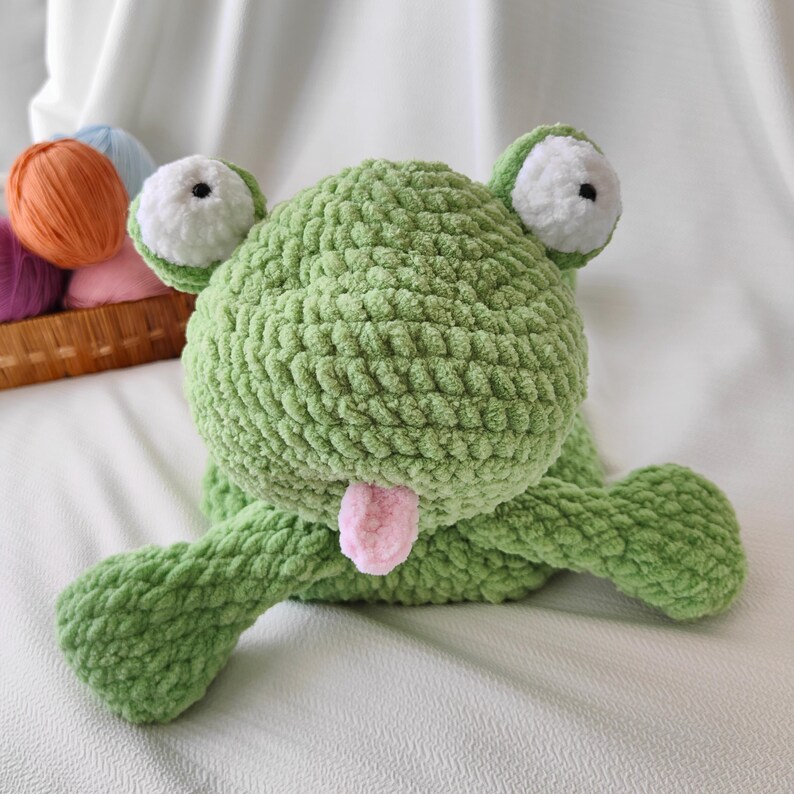 Crochet Velvet Frog Lovey, Extra Large Baby Snuggler, Personalized ...