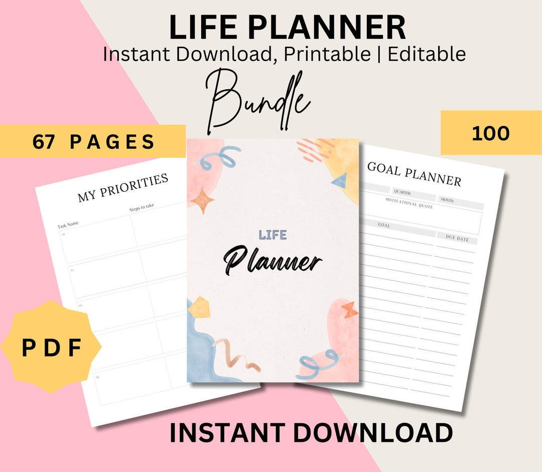 Life Planner Bundle Printable, Digital PDF Home Management All in One ...