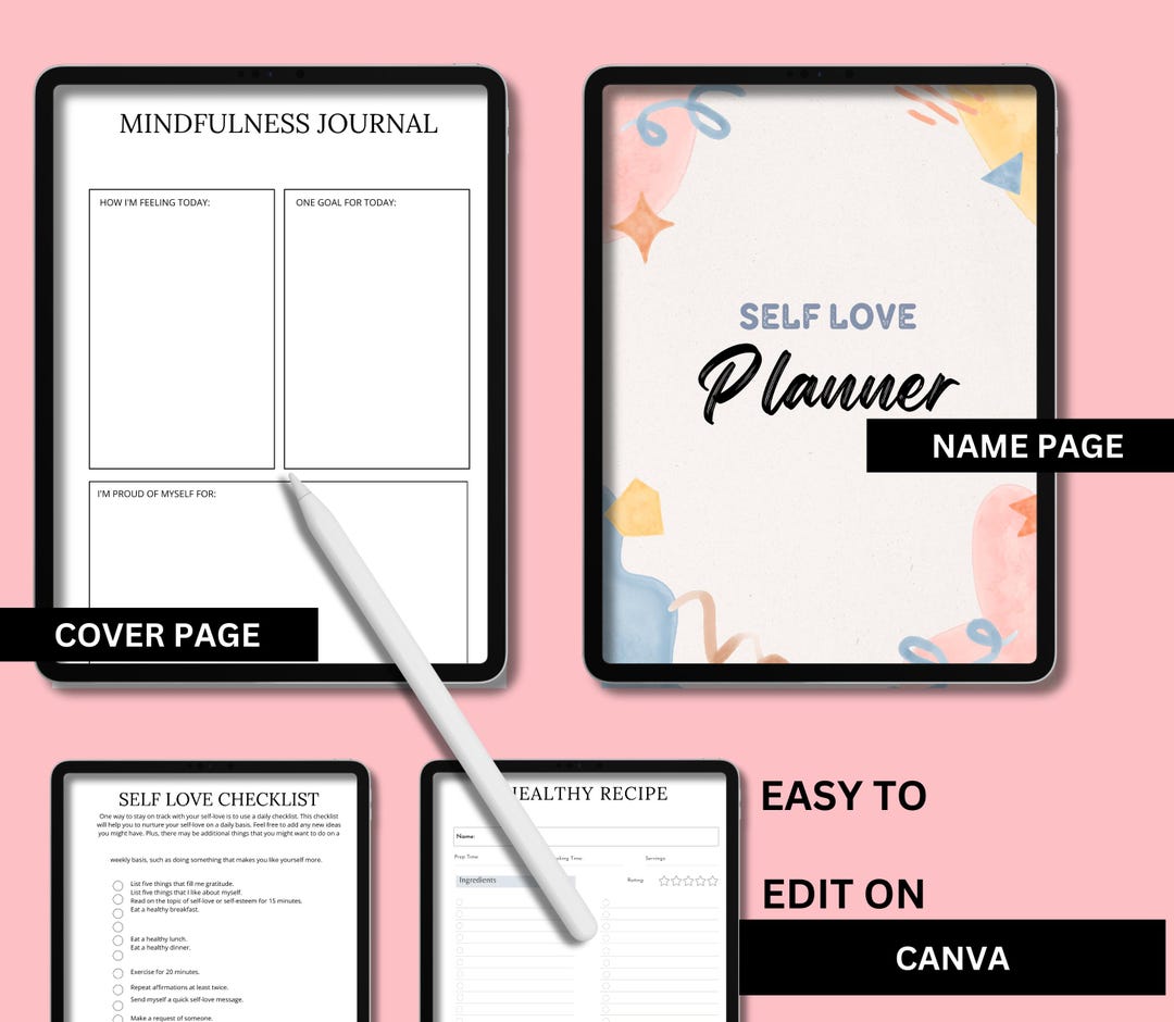 Self Love Planner 25 Pages L Printable L Self Care Journal L ...