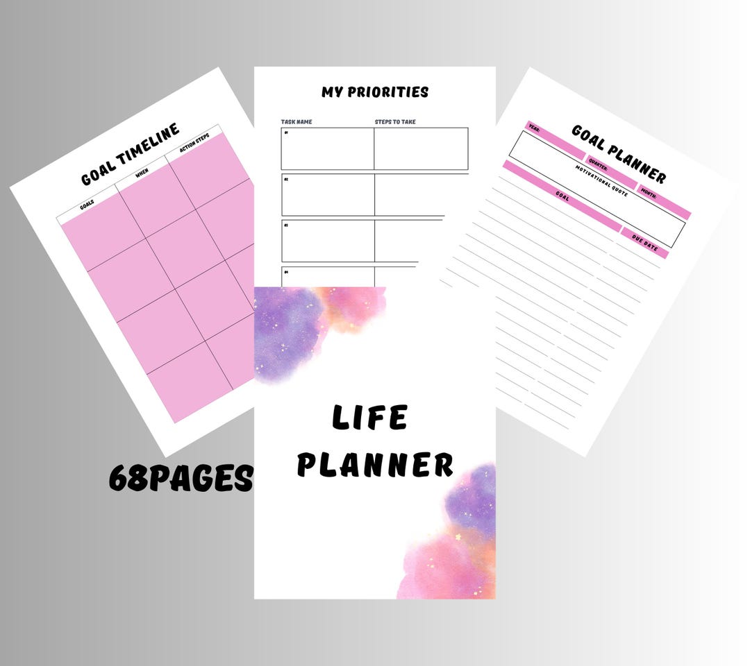 Printable Life Planner: Daily Organizer, Goal Tracker, Instant Download ...