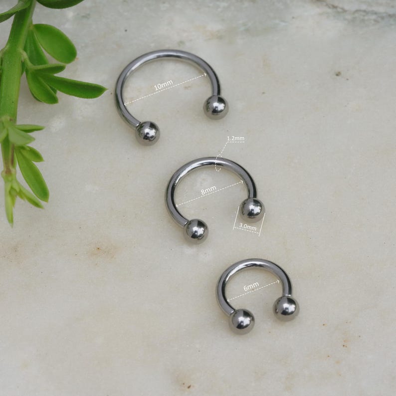 16G Titanium Inner Threaded Septum Ring, 6mm 8mm 10mm CBR, Daith ...
