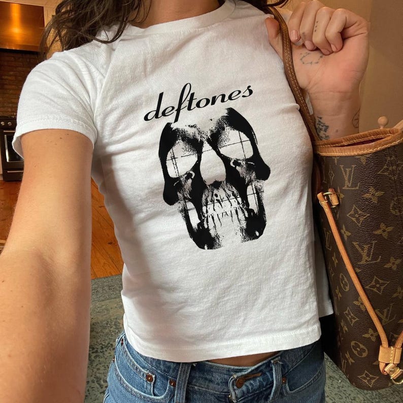 Deftones Skull Around the Fur Shirt Baby Tee - Vintage Graphic Deftones ...