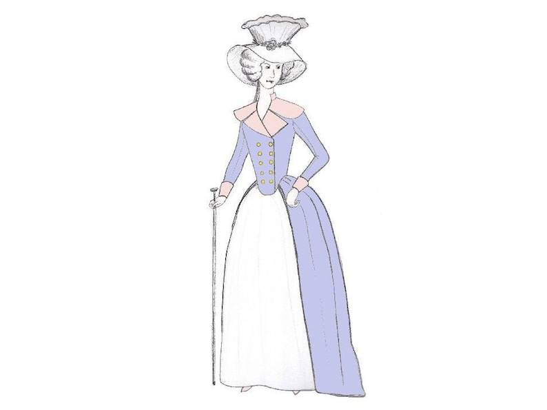 1790s French Revolution Redingote Dress Pattern (18th Century) - Etsy