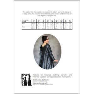 Regency Open Robe 1790-1805 Pattern - Etsy
