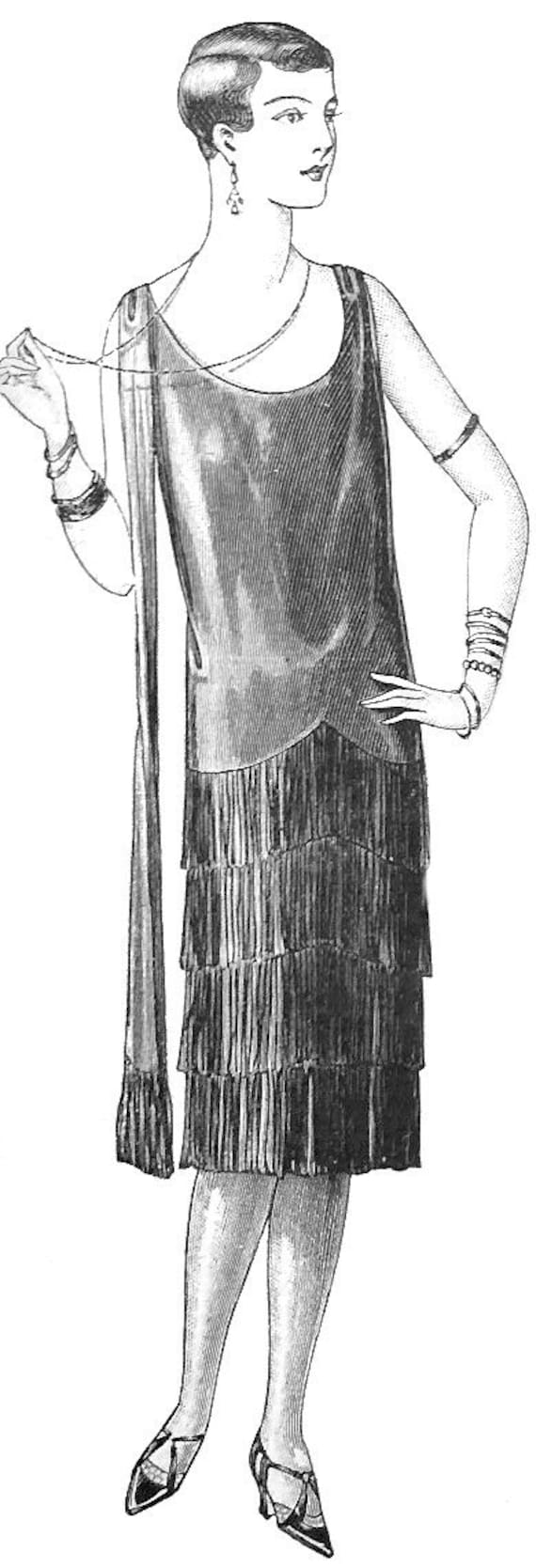 1920s Flapper Dress Drawing