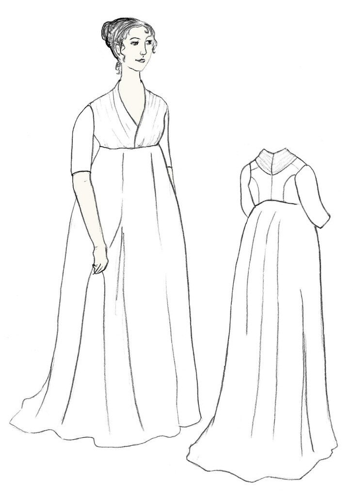 1797 Chemise Dress - Regency / Empire Gown Sewing Pattern - Etsy