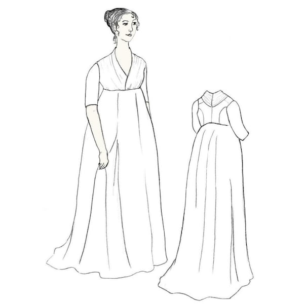 Regency Empire Dress Sewing Pattern - Etsy