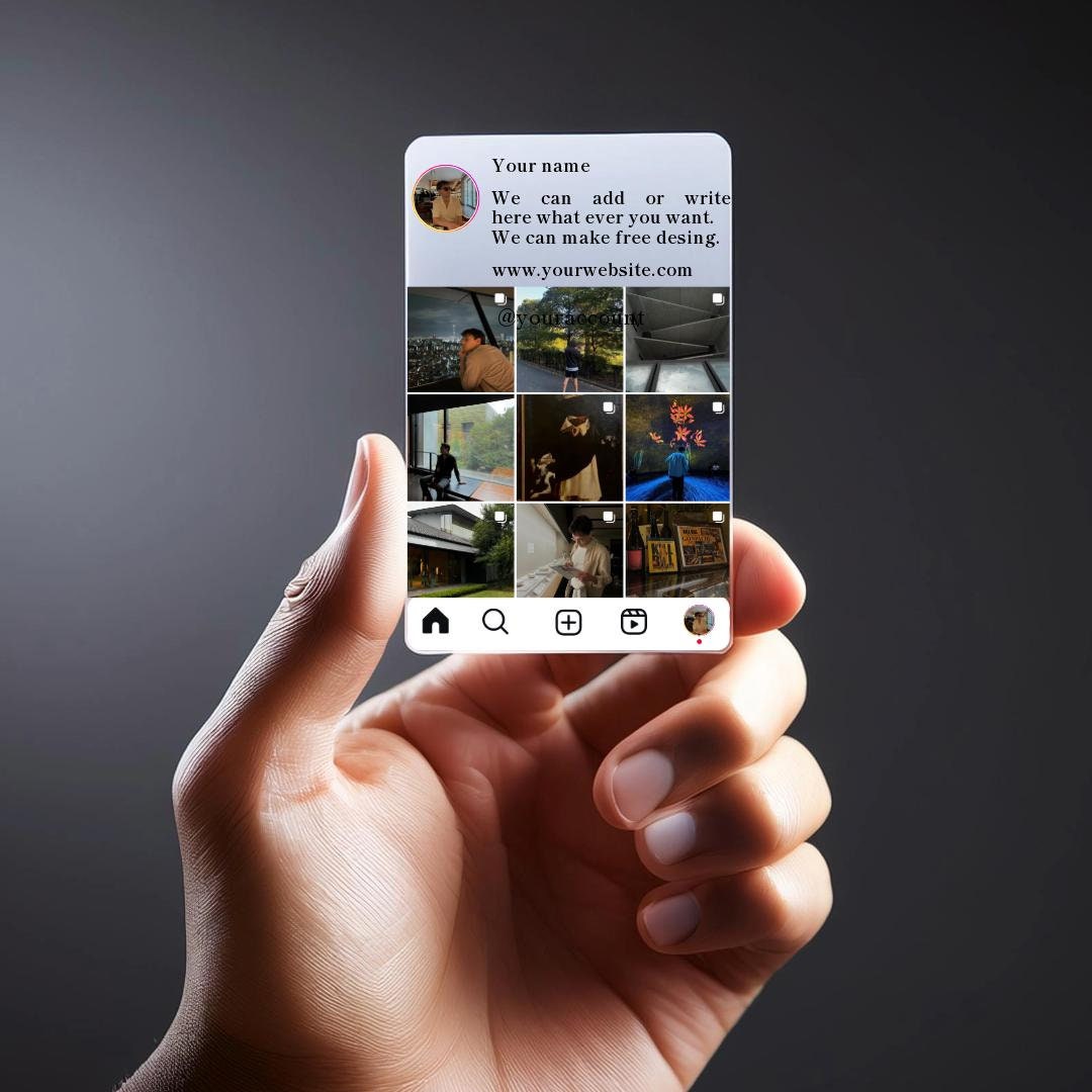 Instagram Business Cards | Transparent IG Social Media Business Cards ...