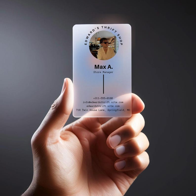Custom Transparent PVC Business Cards: Instagram Social Media Design - Etsy