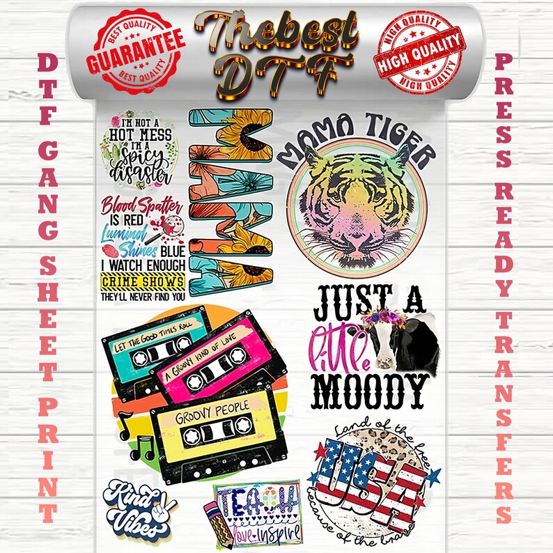 DTF Transfer, Custom DTF, Gang Sheet,high Quality, Ready to Press ...