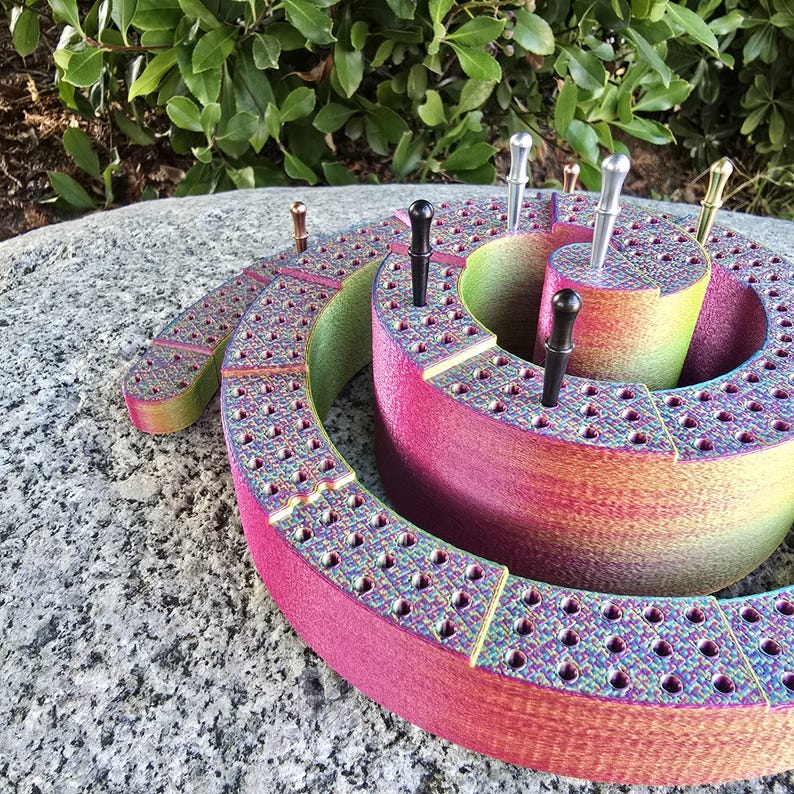 Spiral Cribbage Board - Rainbow - Etsy