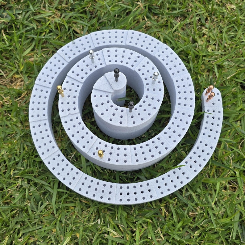 Spiral Cribbage Board Stone Gray - Etsy