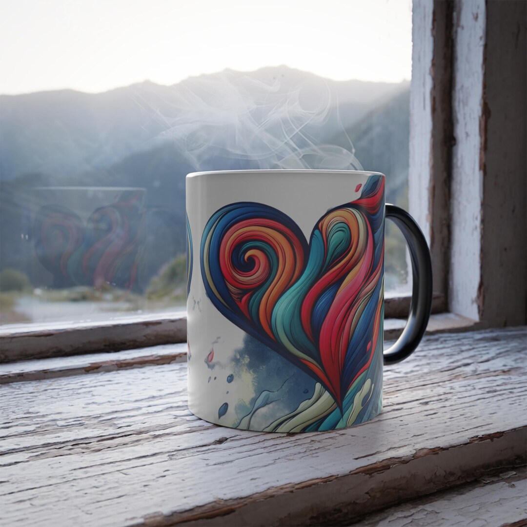 Cup of Love, Heart Coffee Cup, Family Holiday Gift, Color Morphing Mug ...