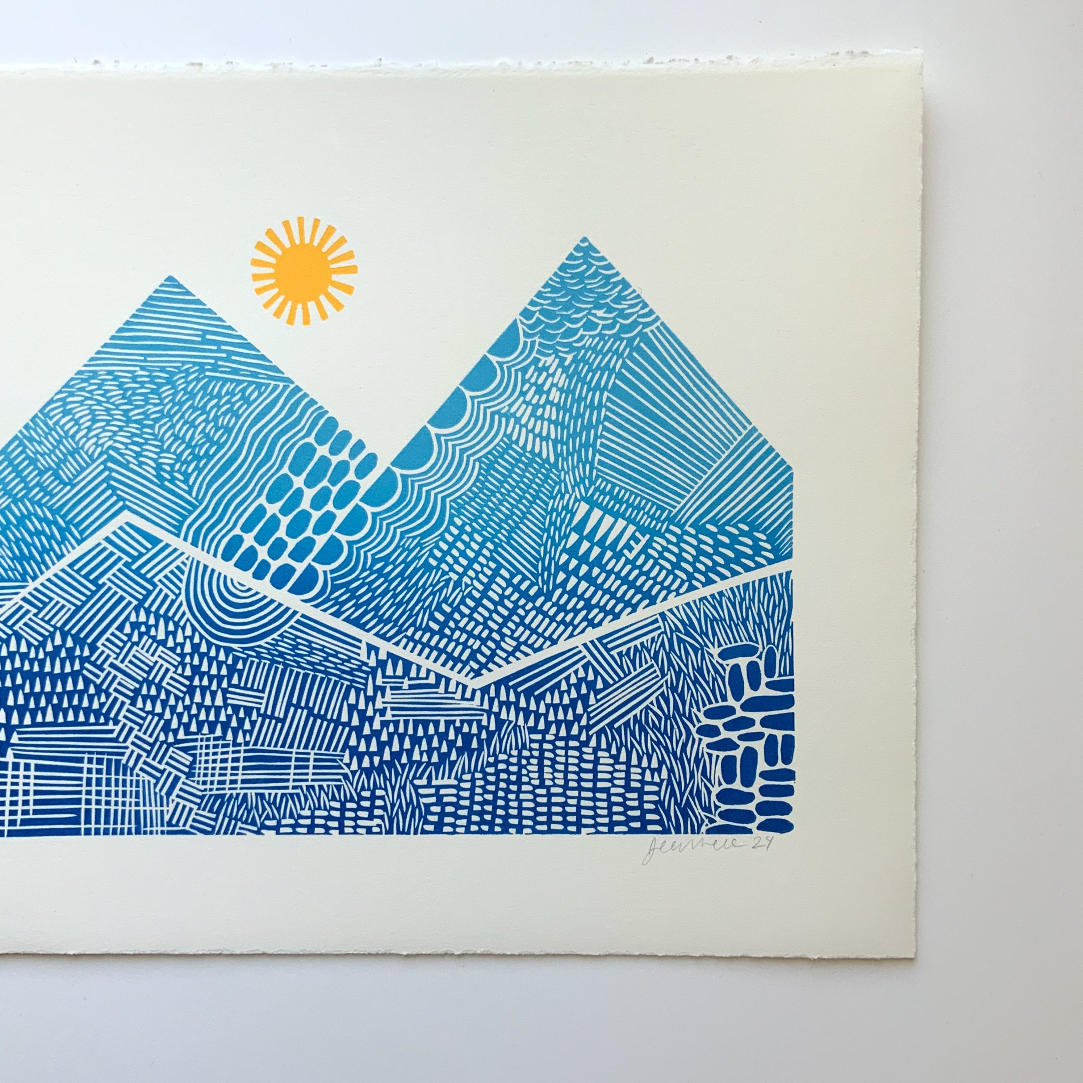 Mountain Print, Linocut Print, Hand Carved Print, 11" X 14" - Etsy