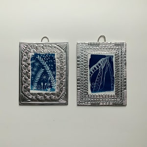 Framed Cyanotype, Framed Sun Print, Hand Made Frame, Ready to Hang ...