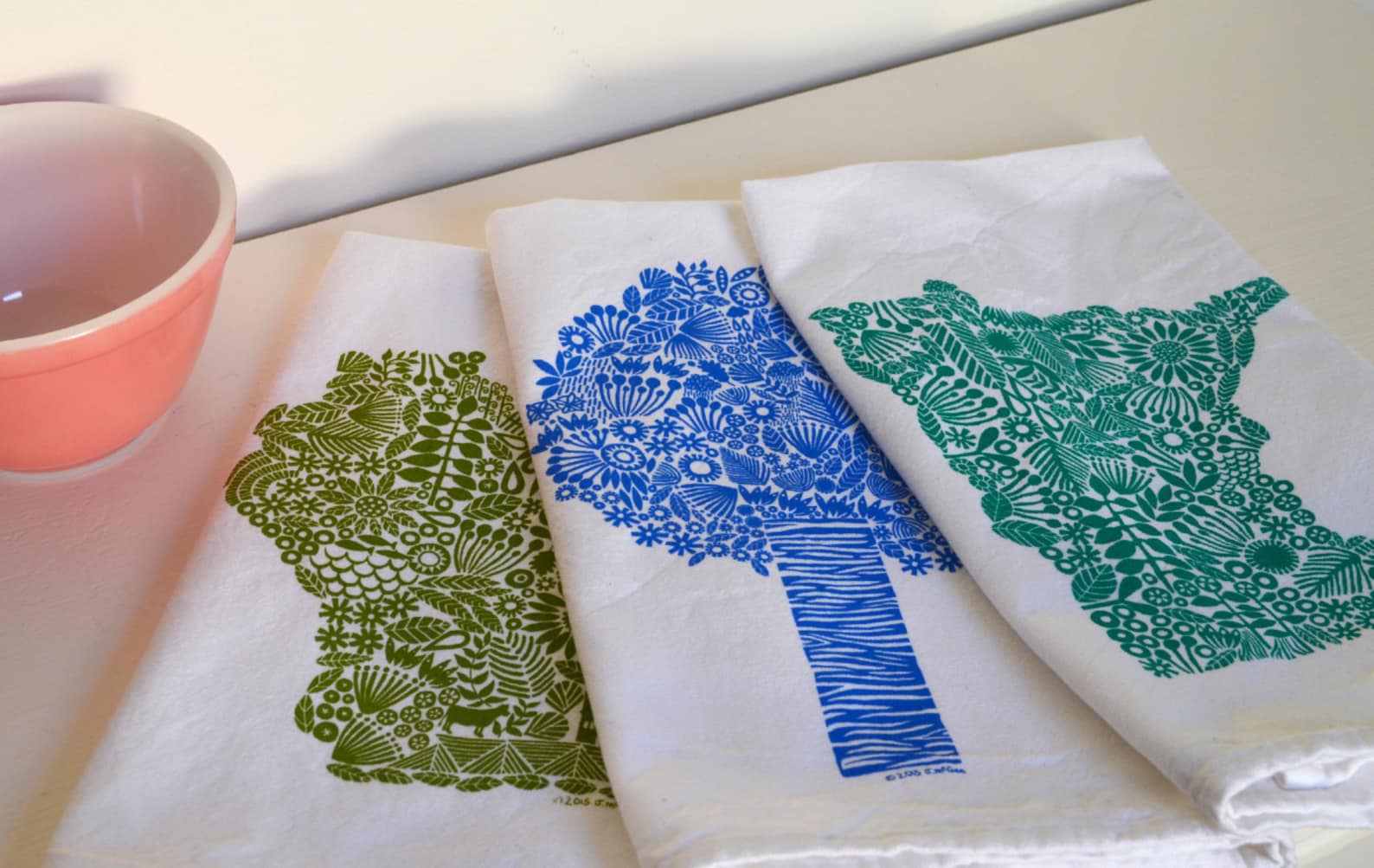 Wisconsin Tea Towel, Screen Printed State of Wisconsin, Cotton Tea ...