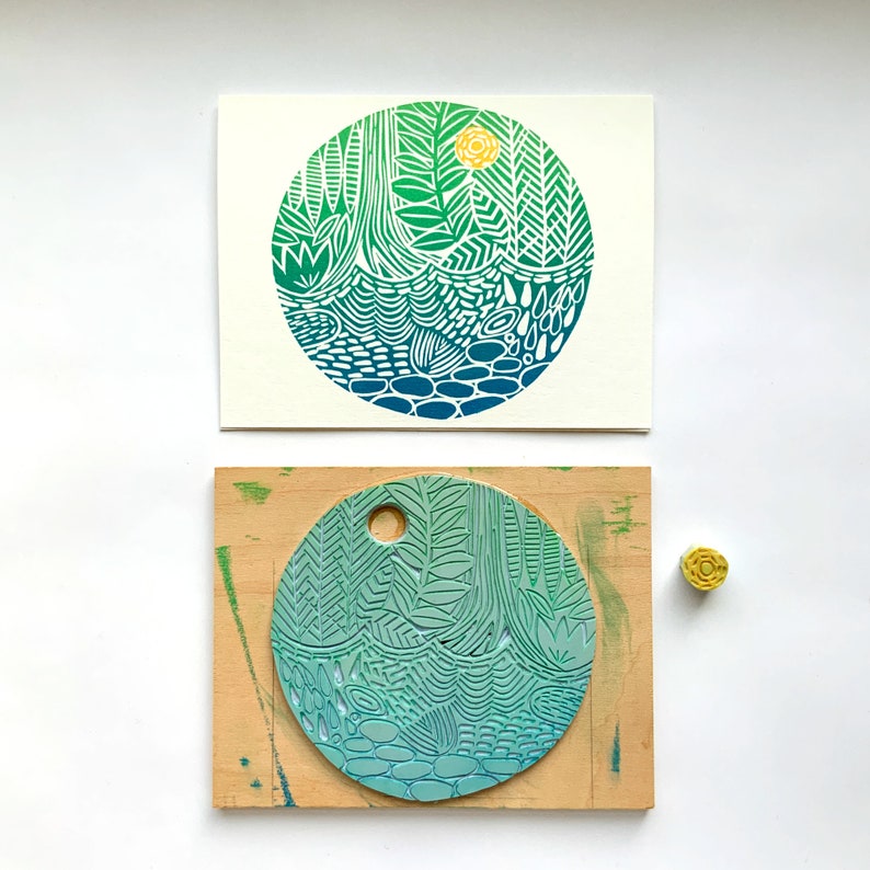 Every Day is Earth Day Card-hand Printed Hand Stamped Greeting Card ...